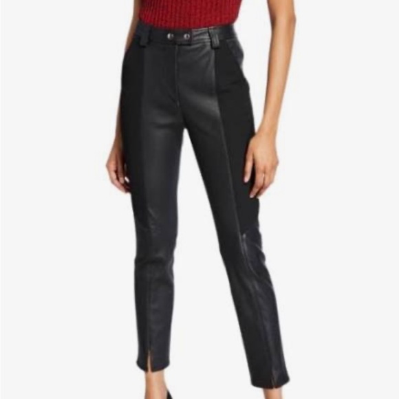 A.L.C. | Pants & Jumpsuits | Alc Devin Pantsfaux Leather And Fabric ...